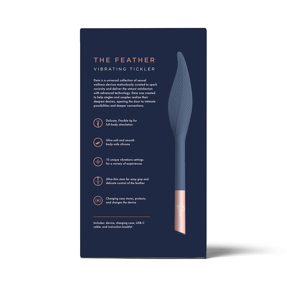 Deia The Feather Vibrating Tickler Silicone Blue – Dame Products