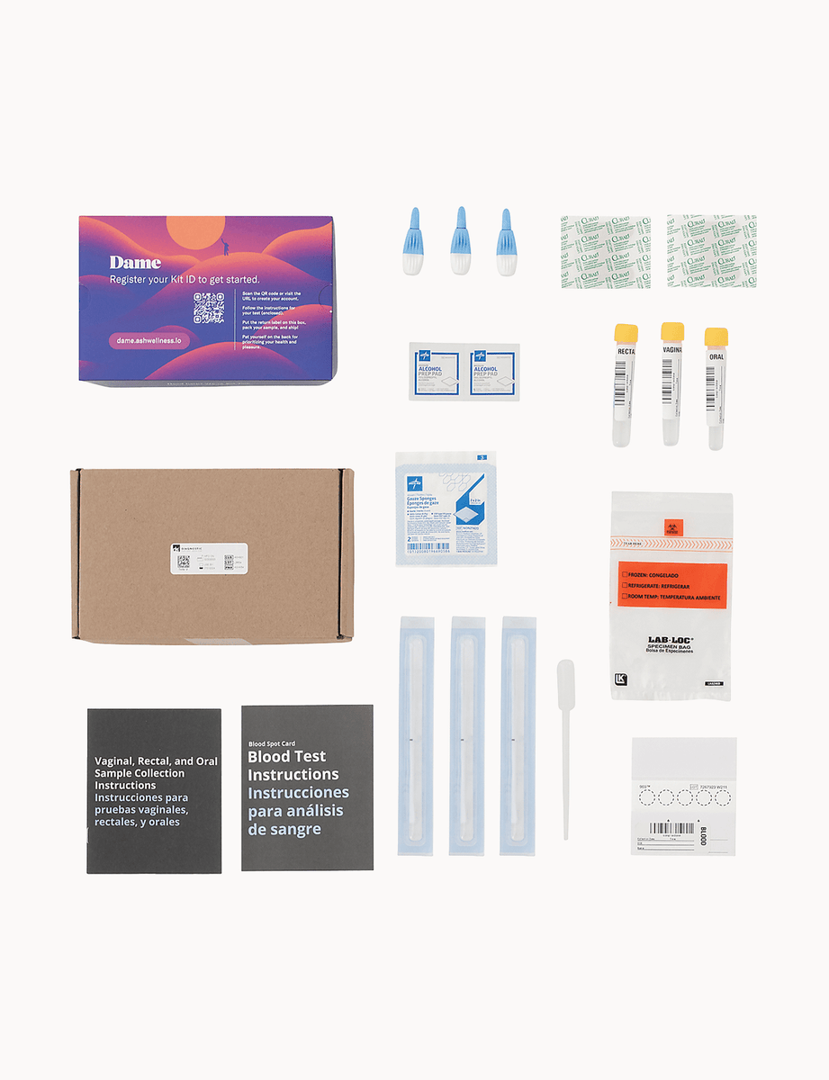 At-home Gonorrhea & Chlamydia, HIV, Syphilis STI Kit (3 Site) | Dame ...